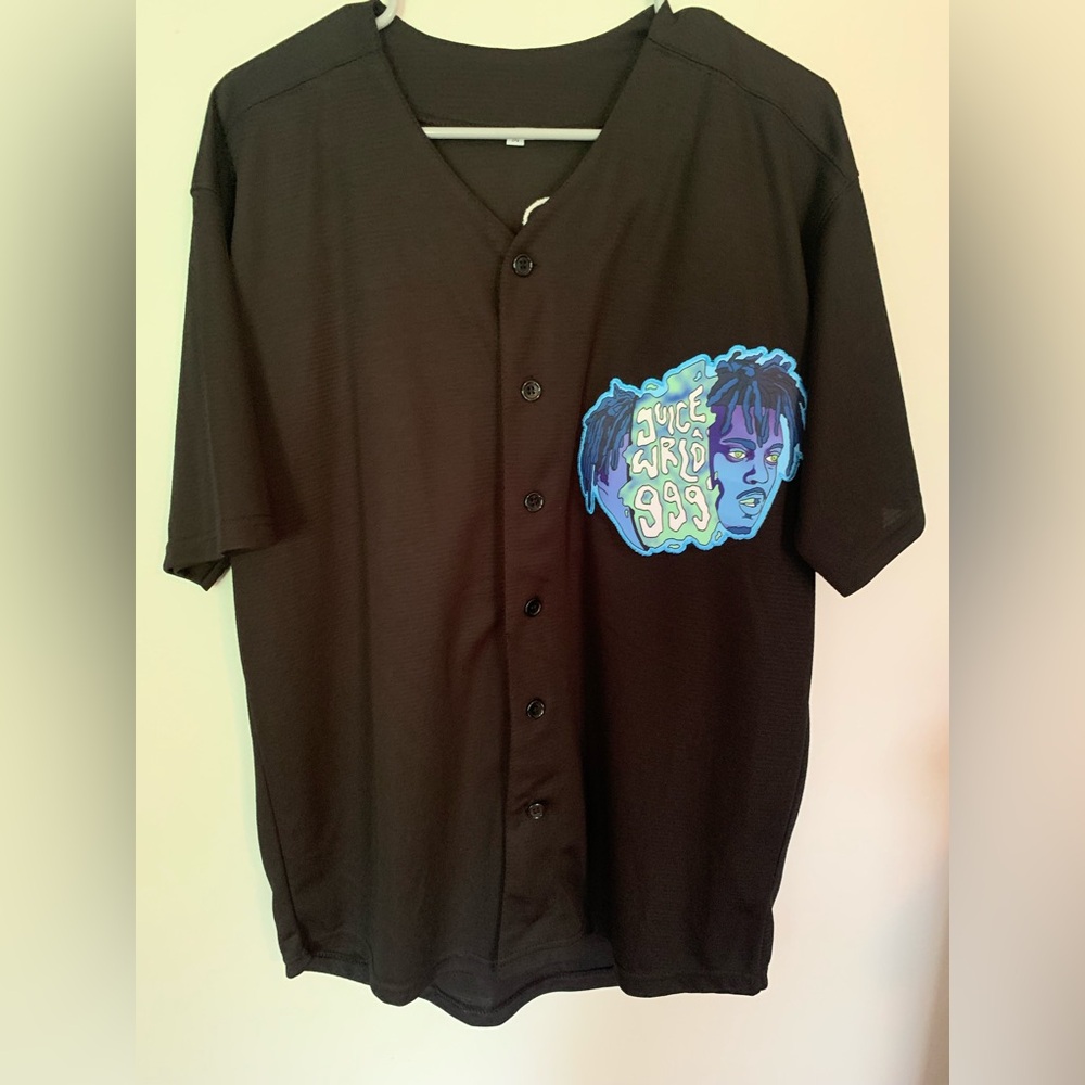 Juice Wrld 999 Baseball Jersey Black Purple Mens Shir… - Gem